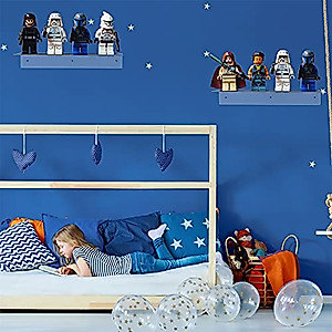 Blulu 8 Pieces Acrylic Floating Shelf, Invisible Wall Mounted Display Organizer Book Shelf for Kids Nursery Living Room, Bathroom, Bedroom, Kitchen, Office (Clear, 14 x 5 x 2 Inches)