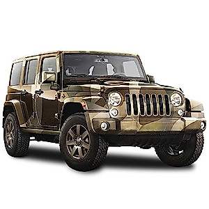 Camo Vinyl Wrap for Car, 5ft×3.2ft Self-Adhesive Waterproof Scratchproof DIY Wrapping Material for Car, Truck, Vehicle, Motorcycle, Computer, Desk (Desert Styles)