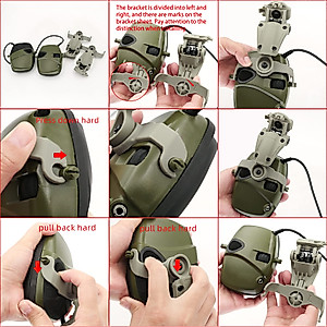 Tactical Helmet ARC Track Adapter for Tactical Electronic Shooting Earmuff Compatible Howard Leight Impact Sport Headset (Gray)