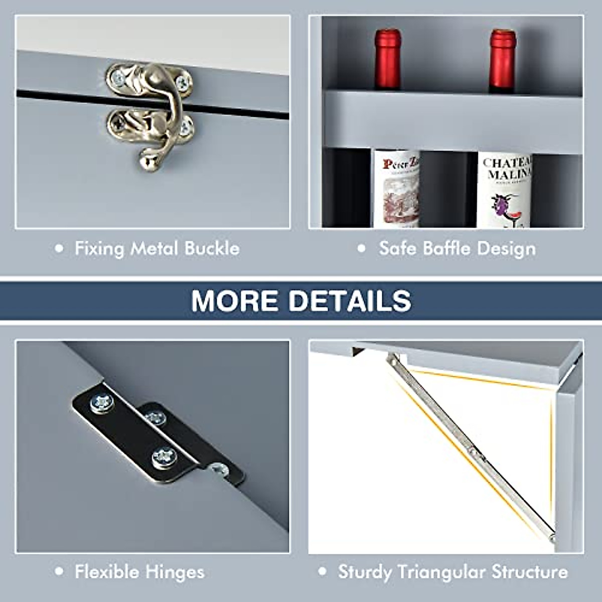 IFANNY Folding Wall Desk, Wall Mounted Fold Out Desk with Storage Shelves & Hooks, Hideaway Desk Wall Mount with Chalkboard, Floating Corner Desk for Small Spaces (Gray)