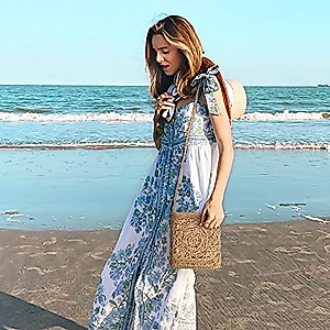 JOSEKO Straw Crossbody Bag Women Shoulder Bag Summer Beach Bag