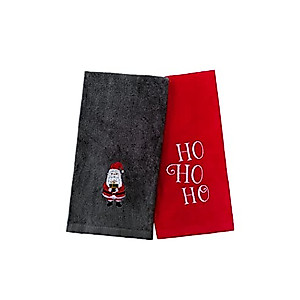 17-Piece Christmas Holiday Bathroom Accessory Set with | Resin Liquid Soap Pump| Bath Rug | Shower Curtain | 12 Curtain Hooks | 2 Hand Towels| Gift Box Set | Xmas Decor (Silly Santa)