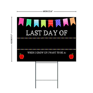 First And Last Day of School Lawn Sign 18x24 Inch Back to School Supplies Custom Yard Lawn Sign for Rent House Party Supplies Décor