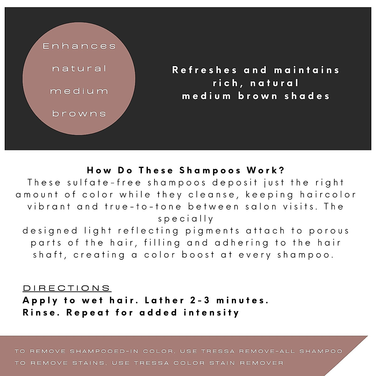 Watercolors Semi Permanent Color Depositing Shampoo. Sulfate & Paraben Free to Maintain & Enhance Hair Color 8 fl oz - COCOA (2 Count)