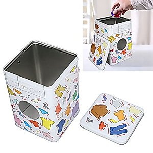Laundry Detergent Container, Powdered Laundry Detergent Container with Perspective Window Lid Laundry Detergent Powder Storage Tin Box, Washing Machine Appearance Large Capacity Storage Box