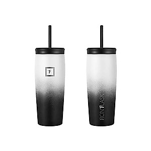 IRON °FLASK Nomad Tumbler - 2 Lids (Straw/Flip), Vacuum Insulated Stainless Steel Bottle, Double Walled, Drinking Cup, Thermo Coffee Travel Mug, Water Metal Canteen (Day & Night), 20 Ounces