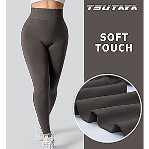 TSUTAYA Seamless Workout Scrunch Leggings for Women Butt Lifting Tummy Control Women's High Waisted Gym Yoga Pants