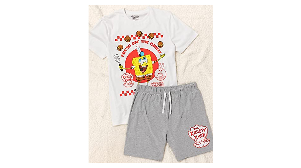 SpongeBob Mens Pyjamas - Cozy T-Shirt & Shorts Set