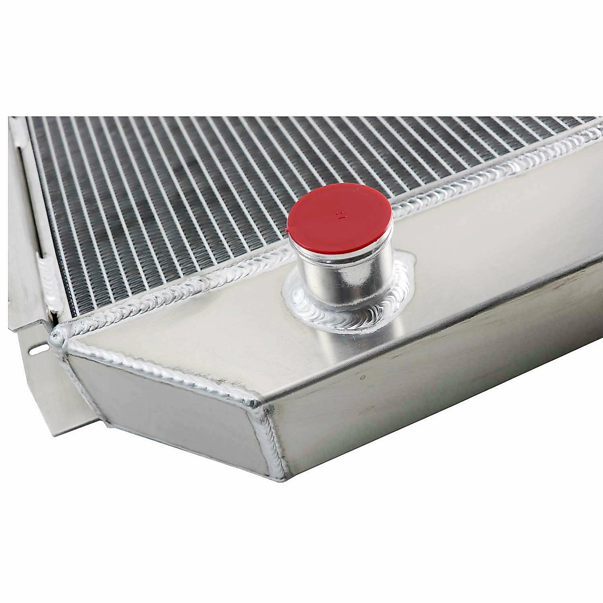 ReadyCool 4 Row Core Aluminum Radiator for 1966-1979 Ford F100 F150 F250 F350 Bronco Trucks Pickup V8 Chevy Engine, 66 67 68 69 70 71 72 73 74 75 76 77 78 79 Downflow Radiators