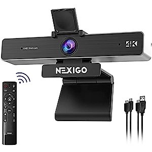 NexiGo Zoom Certified, N950P 4K Zoomable Webcam with Remote Control, Sony_Starvis Sensor, 5X Digital Zoom, Pro Web Camera with Dual Stereo Mics, for Zoom Skype Teams Twitch