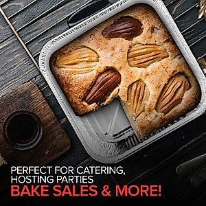 Aluminum Pans 8x8 Disposable Foil Pans (20 Pack) - 8 Inch Square Pans - Tin Foil Pans Great for Cooking, Heating, Storing, Prepping Food