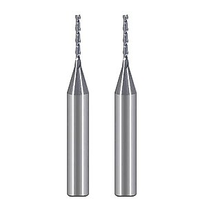 CNC Router Bits,Spiral UP Cut Router Bit, 1/4 inch Shank ,1/16 inch Cuting Diameter ,2 Flute Plunge CNC End Mill for Plywood,MDF Pack of 2