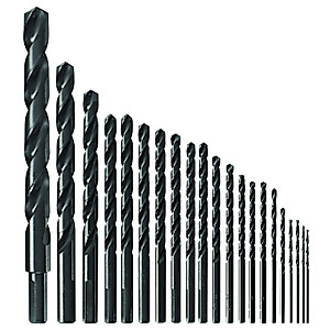 BOSCH BL21A 21-Piece Assorted Set Black Oxide Metal Drill Bits with Included Case for Applications in Light-Gauge Metal, Wood, Plastic
