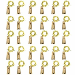 30 Pack 10 LED Wine Bottle Cork Lights, Fairy Mini String Lights Copper Wire, Battery Operated Starry Lights for DIY, Christmas, Halloween, Wedding, Party, Indoor&Outdoor (30 Pack, Warm White)