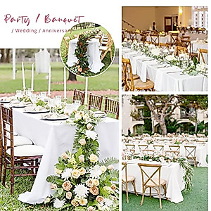 Pesonlook 12 Pack White Tablecloth-60 x 126Inch Rectangle Tablecloth Polyester Table Cloth for 8 Feet Rectangle Tables,Washable Fabric Table Cover for Wedding/Buffet Party/Dining Table/Events