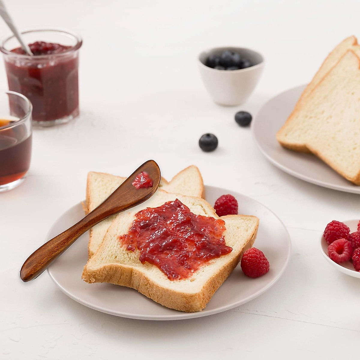 Hariendny 4Pcs Wooden Butter Knife 6 Inch Jelly Cheese Spreaders Sandwich Spreaders Condiment Knive Wooden Mini Spatulas for Kitchen