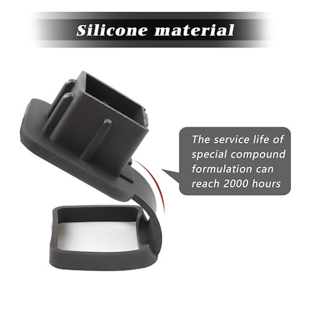 gunhunt 1 PC Auto Tow Trailer Seal Cap, 3.15" x 3.05" American Flag Square End Plug Plug Protector, Universal for 2" Trailer Receiver Tube, Compatible with Cars, Trucks, Vans, SUVs, Trailers (Black)