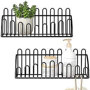 Roseyat Wire Shower Caddy Shower Shelves With 18 Hooks, Shower Shelf for Inside Shower, Stainless Steel Bathroom Shower Organizer, 2 Packs Shower Rack for Inside Shower, Bathroom, Kitchen, Matt Black