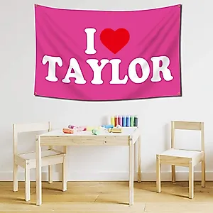 kruboy I love Taylor flag 36x60Inch Pink Tapestry Taylor 2024 Banner for Bedroom Living Room Dorm Wall Deco