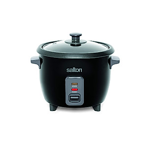 Salton 6 Cup Automatic Rice Cooker, 6 cups cooked / 3 cups Uncooked, Black, Stainless Steel