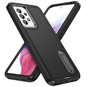 IDweel for Galaxy A53 5G Case with Build-in Kickstand(2022), Heavy Duty Protection Shockproof Anti-Scratch Rugged Slim Fit Protective Durable Case Hard Cover for Samsung Galaxcy A53 5G 6.5 Inch,Black