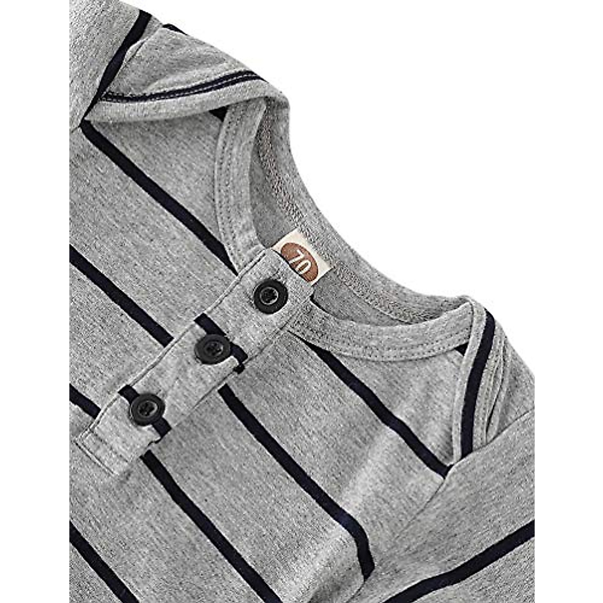 COLOOM Infant Baby Gown Newborn Knotted Sleeper Striped Sleep Gowns Swaddle & Cap (Grey Stripes, 0-6Months)