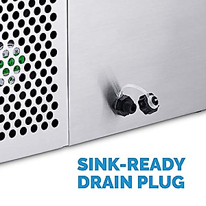 Newair Portable Ice Maker 50 lb. Daily, 12 Cubes in Under 7 Minutes - Compact Countertop Design - 3 Size Bullet Shaped Ice - for Kitchen/Office/RV/Bar - Stainless Steel