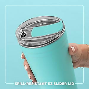 Swig Life 24oz Party Cup, Stackable Insulated Travel Coffee Tumbler with EZ Slider Lid, Cup Holder Friendly Travel Thermos, Stainless Steel 24 oz Tumbler, Reusable Coffee Mug (Be Mine)