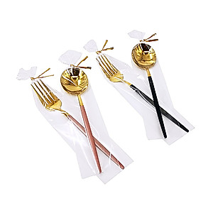 Wowfit 100 CT 2x10 Inch Clear Flat Cellophane Treat Bags with 4” Gold Twist Ties, Cello Packaging for Pretzel Rods, Cookies, Candies and Jewelry Wrappers