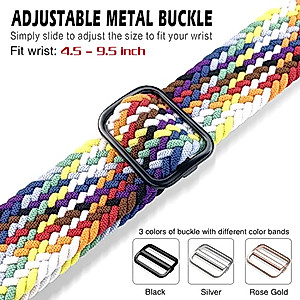 Stretchy Braided Solo Loop Band Compatible with Apple Watch Bands 38mm 40mm 41mm 42mm 44mm 45mm 49mm for Men Women Adjustable Elastic Soft Strap Sport Wristbands for iWatch Series 8 7 6 5 4 3 2 1 SE Ultra