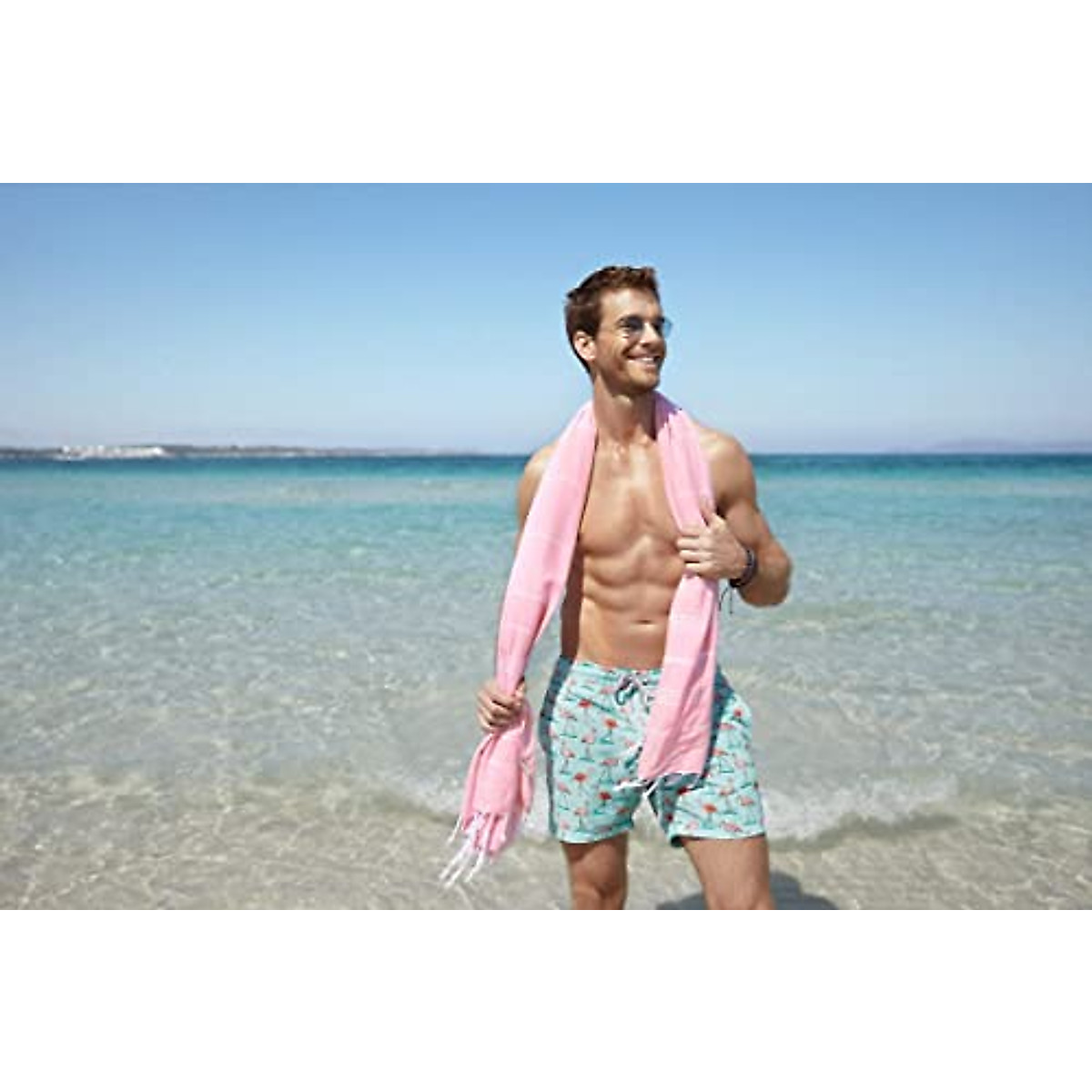 WETCAT Bundle: Turkish Bath Towel (38 x 71) and Turkish Hand Towels (20 x 30, Set of 2) - 100% Cotton, Prewashed for Soft Feel - Light Pink Towels & Light Pink Kitchen Accessories and Decor