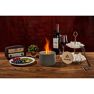 Ararg Tabletop Fire Pit Smores Maker Tabletop Fireplace Smokeless Fire Pit Personal Firepit Indoor Fireplace Isopropyl Alcohol Ethanol Fire Pit Bowl Mini Fireplace House Warming Gift