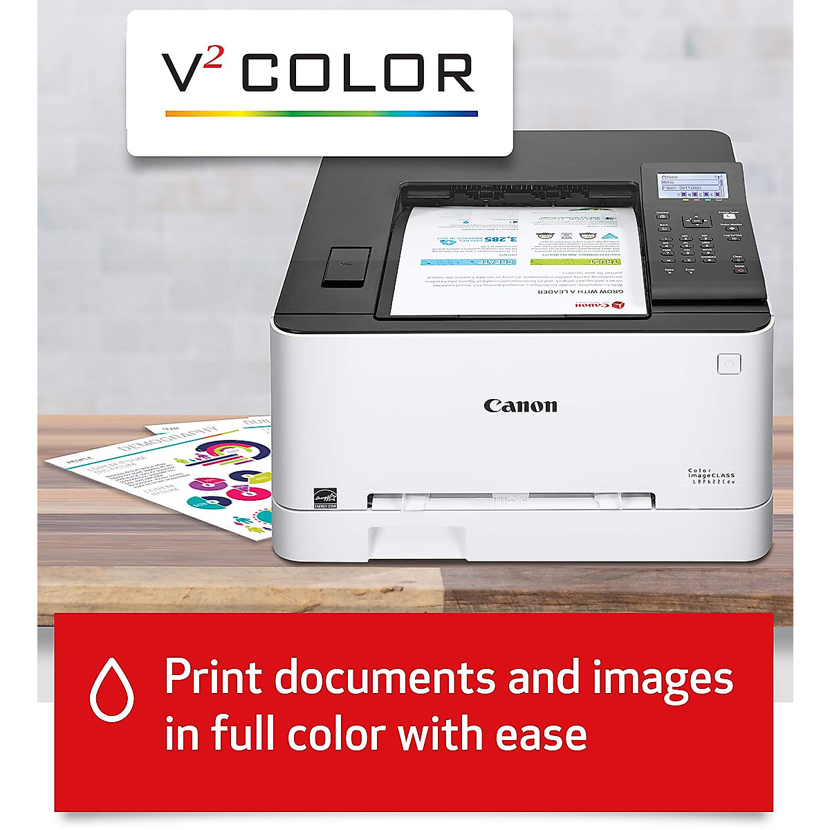 Canon Color imageCLASS LBP622Cdw Wireless Single-Function Laser Printer - Print only - 5-line LCD, 22 ppm, 600 x 600 dpi, 1GB Memory, Auto 2-Sided Printing, 8.5 x 14, USB, Ethernet