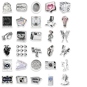 ZJSXINDI Stickers Aesthetic Waterproof Laptop Stickers Decals 66 Pcs for Water Bottle Laptop Computer Skateboard Bumper,Aesthetic Vsco Vinyl Stickers for Kids Teens Girls (Platinum)