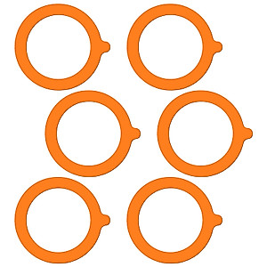 Molain 6Pcs Rubber Seals Rings for Glass Jars, Airtight Silicone Replacement Gasket for Jars Leak-proof Airtight Rubber Seal -3.7 Inches (Orange)