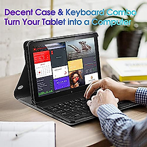 FunYaung Keyboard Case Compatible for Amazon Fire HD 8/8 Plus(10th, 2020 Release & 12th, 2022 Release), with Wireless Bluetooth Keyboard and Carrying Bag