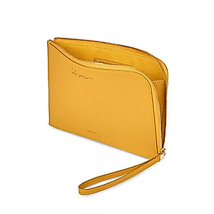 KATIE LOXTON Hello Sunshine Womens Vegan Leather Secret Message Pouch Clutch Ochre