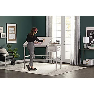 Studio Designs Graphix II Pro Line Split Top Height Adjustable Drafting, Drawing Table with 39.5" x 30" Tilting Top,White