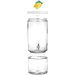 Classic Home Seasons 2 Gallon Ice Cold Clear Glass Beverage Drink Dispenser. Lid & Spigot - Great For Outdoor, Party, & Daily Use