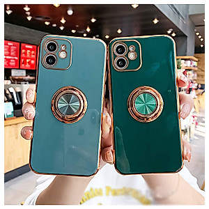 UnnFiko Bumper Stand Case Compatible with iPhone XR, Soft Cover with Ring Holder 360°Ring Holder Kickstand Car Mount Supported Protective Phone Cases (Blue, iPhone XR)