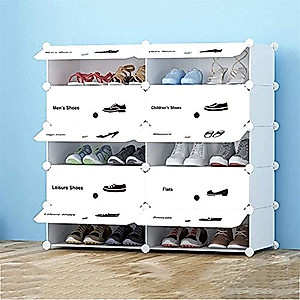 llibnn Adjustable Shoe Storage Cabinet Organiser Space Saving White Shoe Shelf Holder for 16 Pair Shoes Easy Assemble (Size : 6-Tier) (Size : 6-Tier)