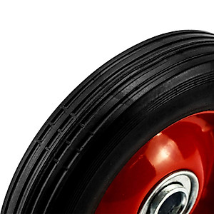 QWORK 2 Pack 6" x 1.5",5/8" Axle, Premium Rubber Wheel with Ball Bearing, Hand Truck Wheel, Capacity up to 132 lbs