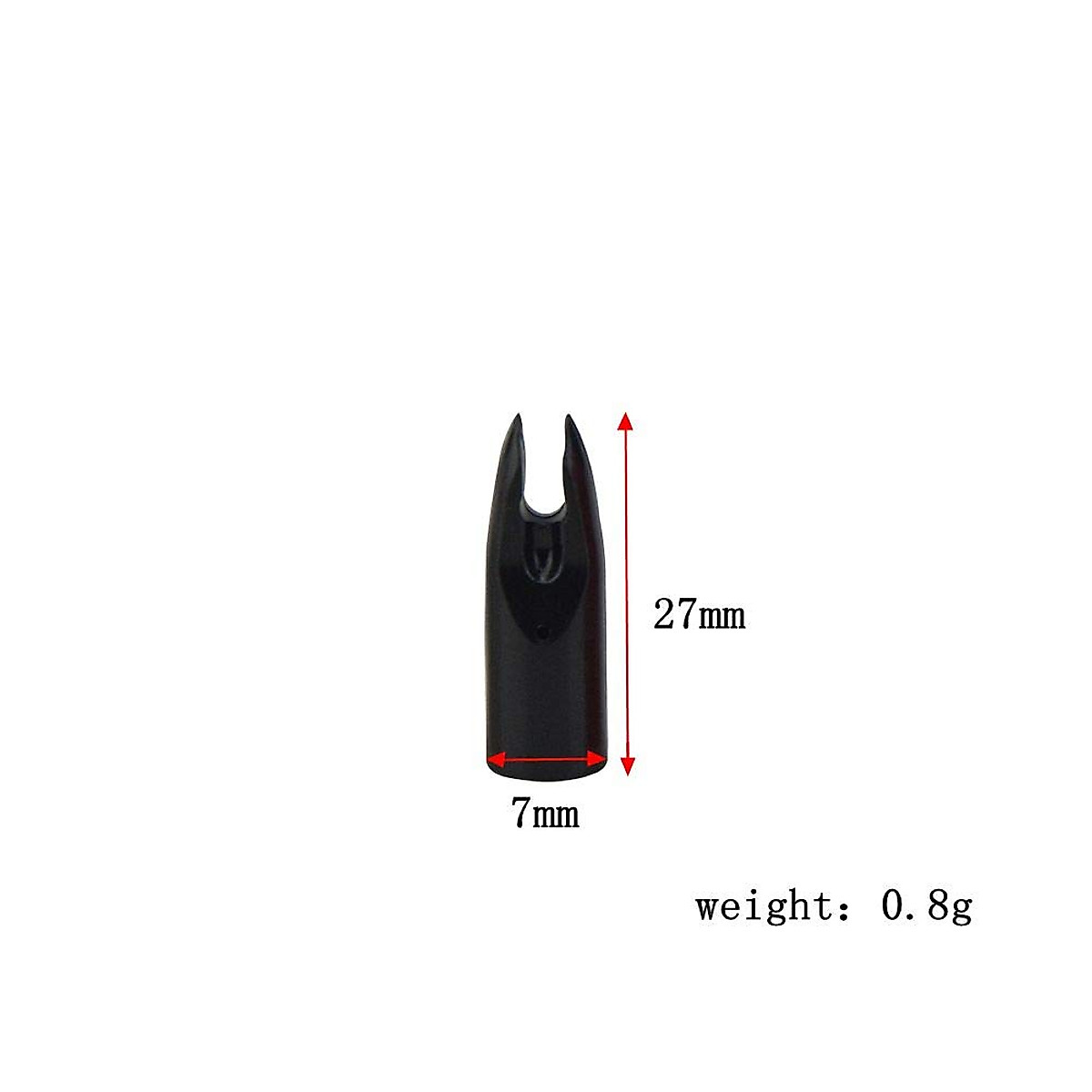 ZSHJG 50 Pack Archery Arrow Nock Glue On 7mm Arrow Shaft for DIY Hunting Arrows Recurve Bow Compound Bow (black)