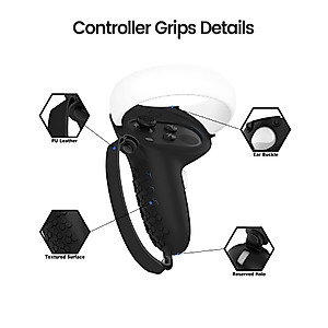 Controller Grips Compatible with Oculus Quest 2 Accessories, Silicone Grip Cover Protector, Soft Shell Skin by Gwyoneaon