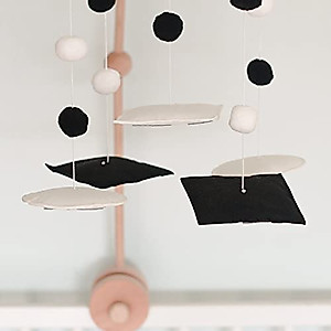 Vlokup Montessori Mobile, Black and White Woodland Baby Crib Mobile, Neutral Nursery Mobile Decoration for Pack N Play, for Baby Boy & Girl