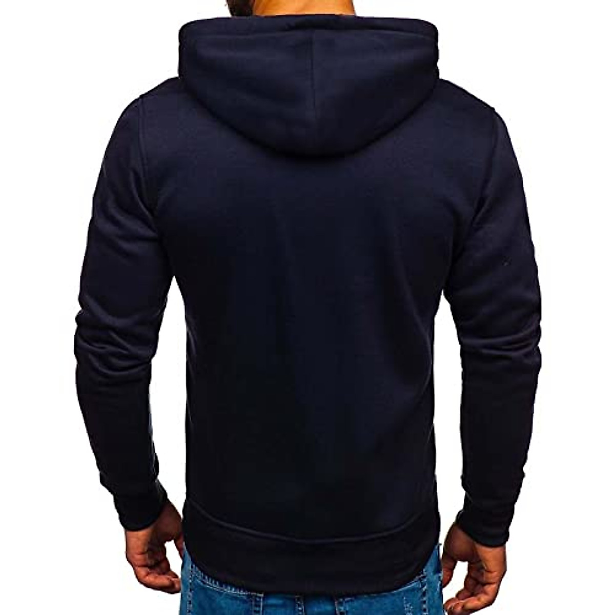 UQGHQO 2023 Men's Fashion Hoodies And Sweatshirts Lightweight Warm Solid Color Long Sleeve Padded Hooded Pullover Sweater With Pockets Men's Sweatshirts
