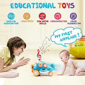 Toys for 1 2 3 Year Old Boys Girls, Baby Toys 12-18 Months Early Educational Airplane Toys with Lights & Music Learning Birthday Gift 6 7 8 9 10 11 12 Months, 1 2 Year Olds Infants Toddlers Boys Girls