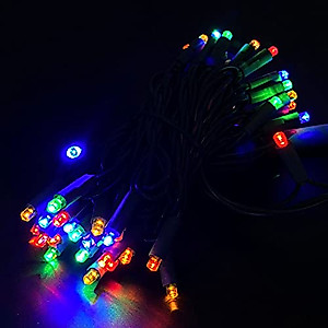 yongzhenlite UL Listed 50 Count 5MM Wide Angle Led Christmas Lights Set,Outdoor Mini Led String Lights for Garden Patio Tree Lighting Decoration,17 Feet Green Wire (Multi-Colored)