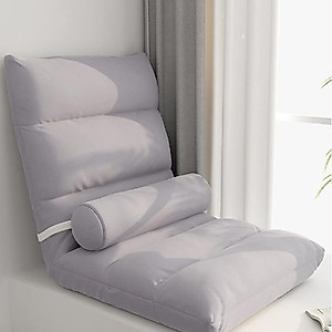 DDTTXP Lazy Sofa Tatami Bed Backrest Chair Girl Lovely Bedroom Single Bay Window Small Sofa Folding Chair (Color : Gray)