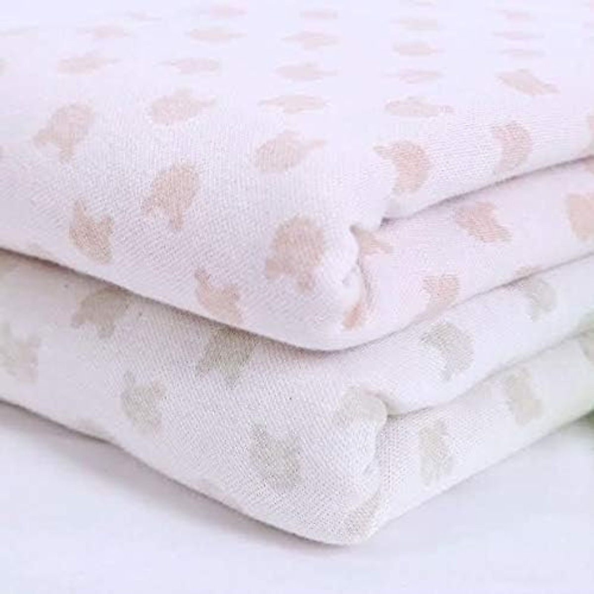 Kawaii Baby Blanket - Double Layer Thick Cotton Reversible Unisex Soft Nursery Crib Blanket, Newborn Infant Toddlers, Jacquard Cotton Unisex Swaddle 80 x 100 cm, Parachute